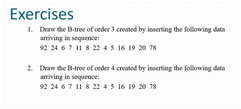 Solved Exercises 1 Draw The B Tree Of Order 3 Created By