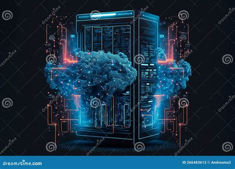 Digital Technology Computer Data Center Stock Illustration