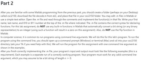 Decode Function For Matlab Without Using Functions