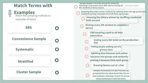 sampling method match genially