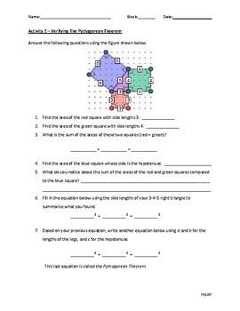 Investigating The Pythagorean Theorem By Hip To Be Squared TPT