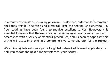 Ppt What Is Polyurethane Floor Coating Powerpoint Presentation Free