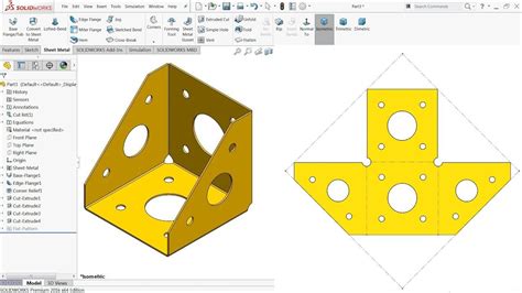 Solidworks Sheet Metal Tutorial Base Flange Edge Flange And Corner Relief Sheet Metal Drawing