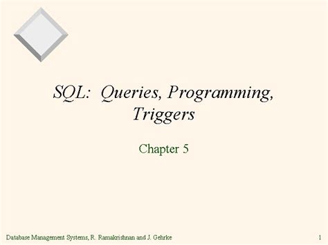 Sql Queries Programming Triggers Chapter 5 Database Management