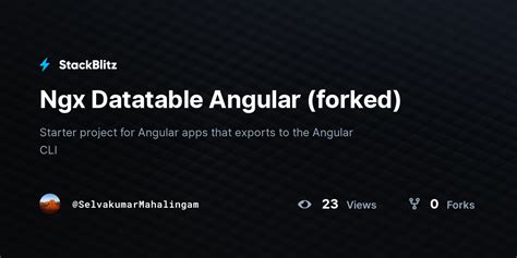 Ngx Datatable Angular Forked Stackblitz