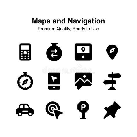 Well Design Maps And Navigation Icons Up For Premium Use Stock Vector