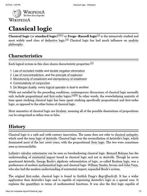 Classical Logic Wikipedia Pdf