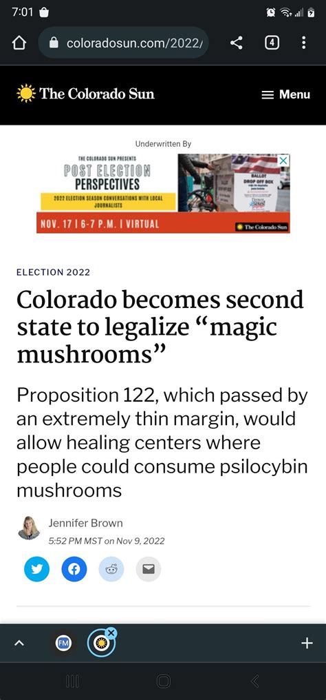 다들 축제인데 잡소리 죄송한데 콜로라도는 환각버섯 합법화 안건 통과했네요 주식 에펨코리아