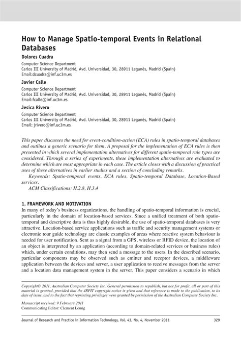 Pdf How To Manage Spatio Temporal Events In Relational Databases