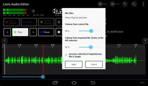 Mix Two Audio Files Android Lexis Audio Editor
