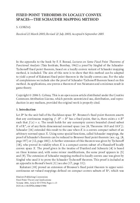 pdf fixed point theorems in locally convex spaces—the schauder