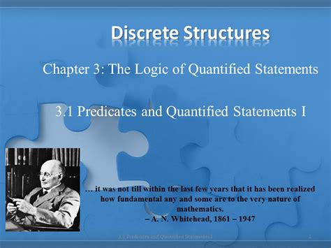 discrete structures chapter 3 the logic of quantified statements ppt