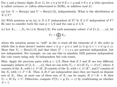 For â‚¬ And Y Binary Digits 0 Or 1 Let â‚¬ Dy Be 0 If X Y And 1 If