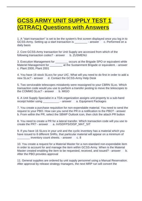 Gcss Army Unit Supply Test 1 Gtrac Questions With Answers Gcss Stuvia Us Gcss Army Unit Supply Test 1 Gtrac Questions With Answers Gcss Stuvia Us