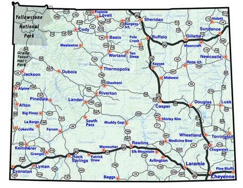 Printable Road Map Of Wyoming