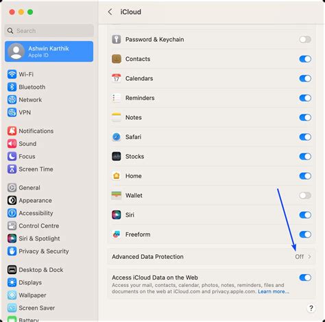 how to enable advanced data protection for icloud in macos 13 ventura
