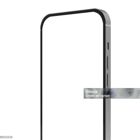 현실적인 모형 3d 흰색 실버 스마트폰 모형 측면 회전 기울기 보기에서 흰색 배경에 빈 흰색 빈 화면이 있습니다 스마트폰에 대한 스톡 벡터 아트 및 기타 이미지 Istock