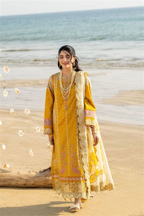 Aabyaan X Mawra Hocane Saagar Luxury Lawn Suit Ziyana As 05