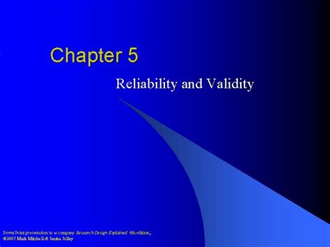 Chapter 5 Reliability And Validity Power Point Presentation