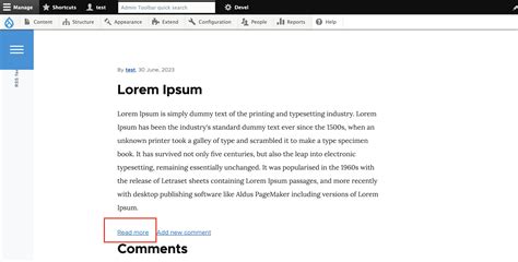Read More Links Field Not Rendered Drupal Org