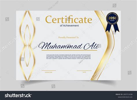 Certificate Gold Pattern Both Side Certificate Stock Vector Royalty