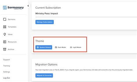 How To Activate Dark Mode Sermonary Help Center