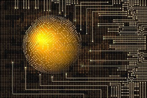 Premium Vector Electronic Circuit With Binary Code And Sphere