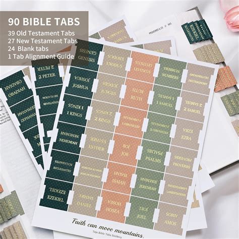 Bible Tabs For Women And Men Laminated Bible Tabs For