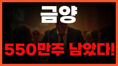 🔥 금양 🔴아직 남은 블록딜 물량 마주할 용기 Youtube