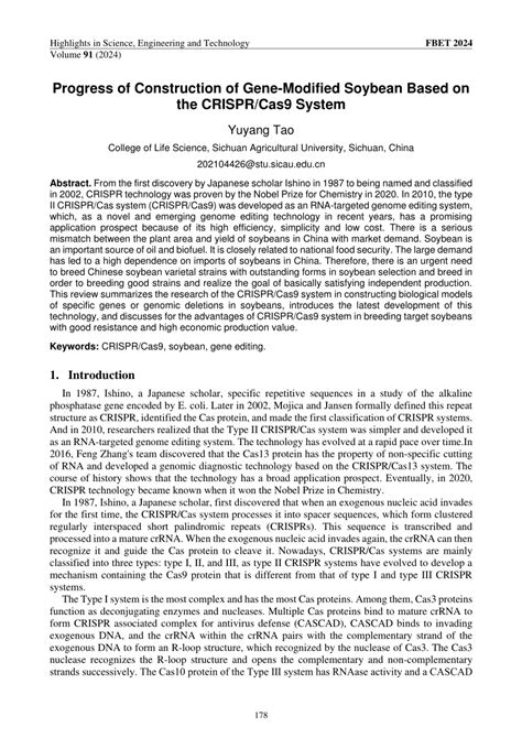 Pdf Progress Of Construction Of Gene Modified Soybean Based On The Crispr Cas9 System