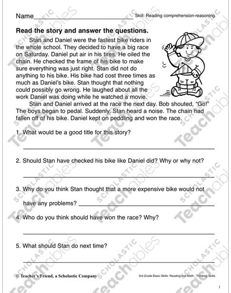 Short Stories With Comprehension Questions