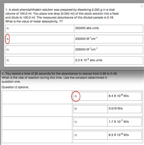 Solved Kinetics Lab Question The Answers Are Given Cor Chegg Com