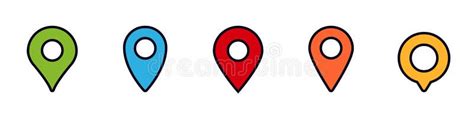 Colorful Location Markers In Different Shapes And Colors Stock Illustration Illustration Of