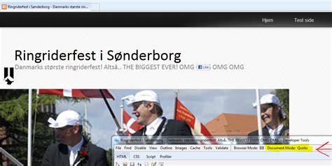 Css Ie Defaults To Quirksmode Stack Overflow