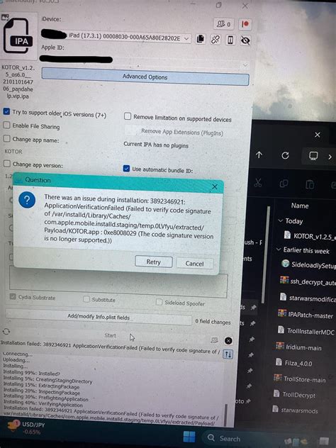 code signature version not supported r sideloadly
