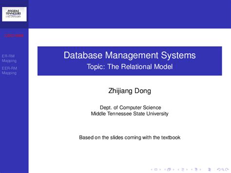 The Relational Model Database Management Systems Slides Csci 4560 Docsity