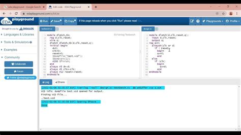 Verilog Code D Latch With Asynchronous Reset On Eda Playground Youtube