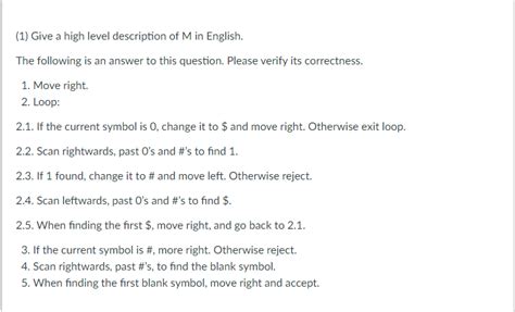 Solved Design A Turing Machine M That Decides The Language L
