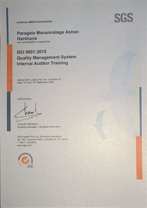 Im Excited To Share That I Have Successfully Completed The Iso 9001