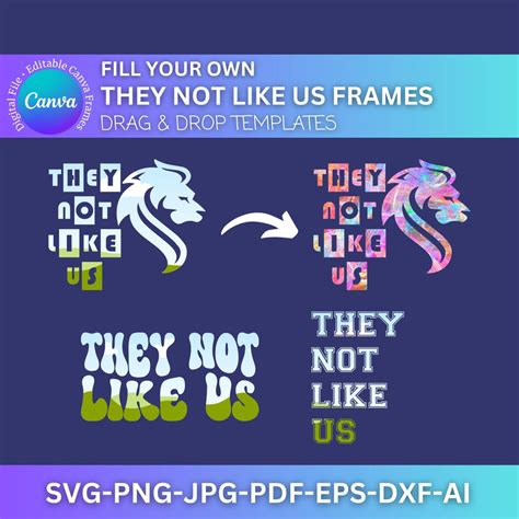 They Not Like Us Canva Templates They Not Like Us Svg Drag And Drop Frames New T Shirt