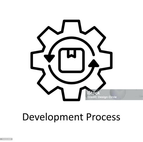 개발 프로세스 벡터 개요 아이콘 디자인 그림입니다 흰색 배경에 제품 관리 기호 Eps 10 파일 개념에 대한 스톡 벡터 아트 및