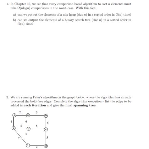 solved 1 in chapter 10 we see that every comparison based
