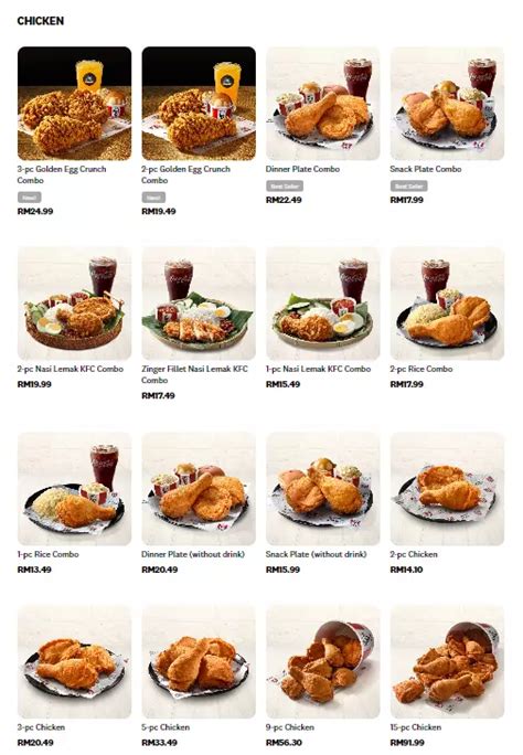 Kfc Menu Malaysia Prices Updated 2024