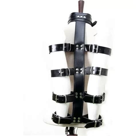 Leather Neck Armbinder Bondage Restraint For Bdsm Play
