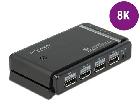Switch 2 X 2 DisplayPort La 1 X 2 DisplayPort 8K 30Hz Delock 87750