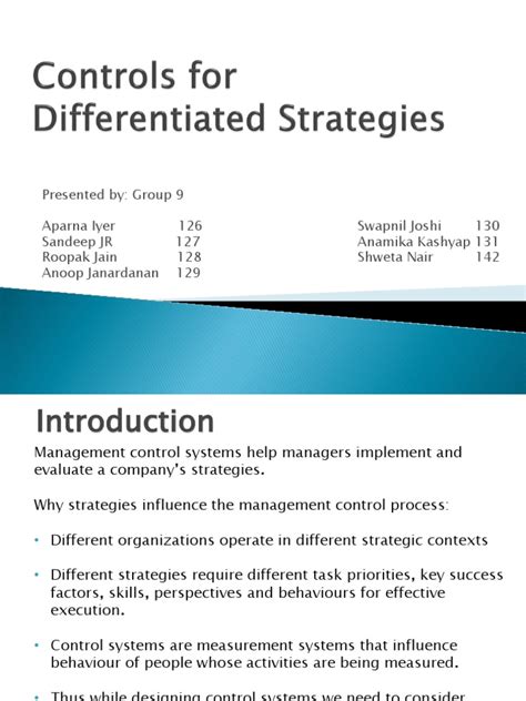 Pdf Controls For Differentiated Strategies Dokumen Tips