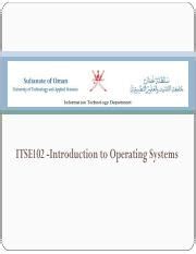 OS Lecture #2.pdf - ITSE102 -Introduction to Operating Systems ITSE102 Introduction to Operating ...