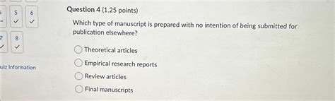 solved question 4 1 25 ﻿points which type of manuscript is