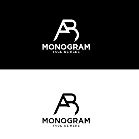 문자 A와 B가 있는 모노그램 로고 디자인 템플릿 프리미엄 벡터