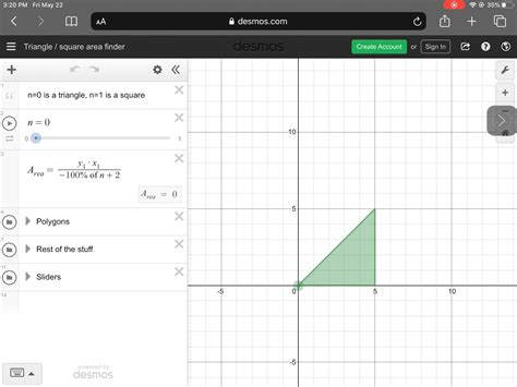 Triangle Square Area Finder R Desmos
